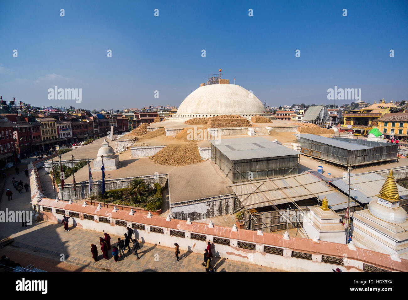 The Boudhanath Stupa in Boudha got damaged during the 2015 earthquake ...