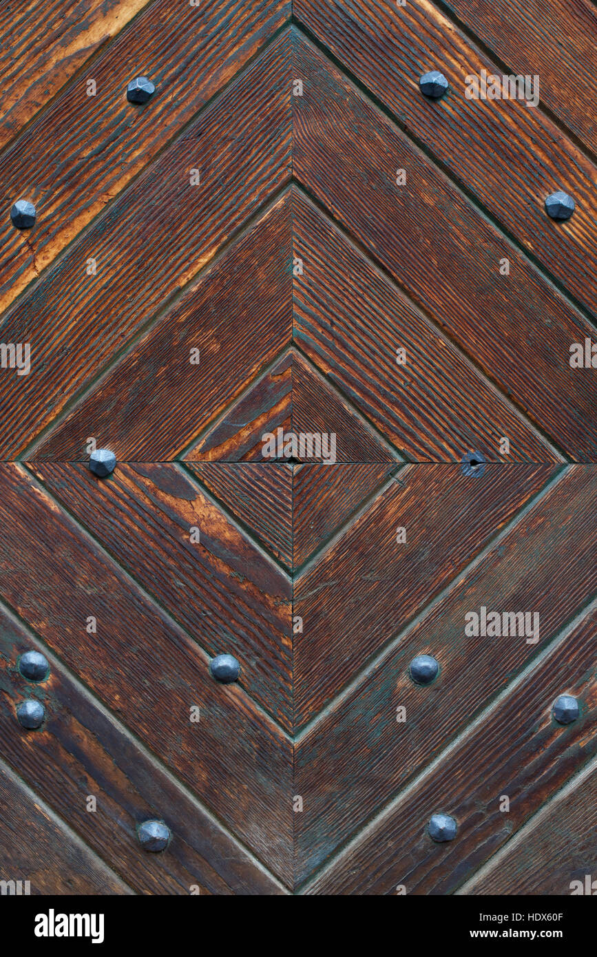Antique Wooden brown door pattern texture Stock Photo - Alamy