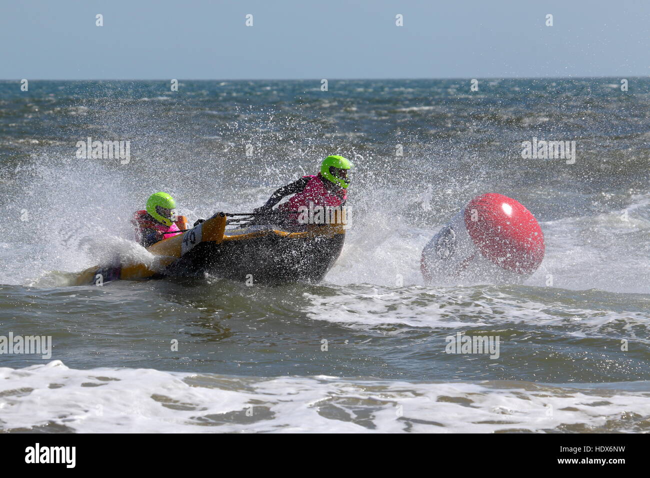 Zapcat Racing - RIB racing at Bournemouth beach - entrants handle turn ...