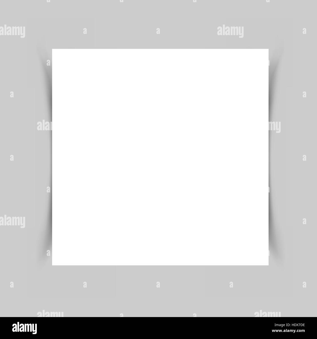 Piece of white paper for note, message, drawing with the shadow on gray ...