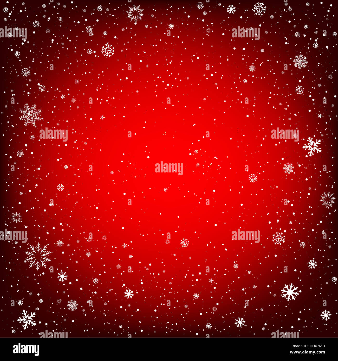 Winter red background with snow. Christmas and New Year backdrop Stock ...