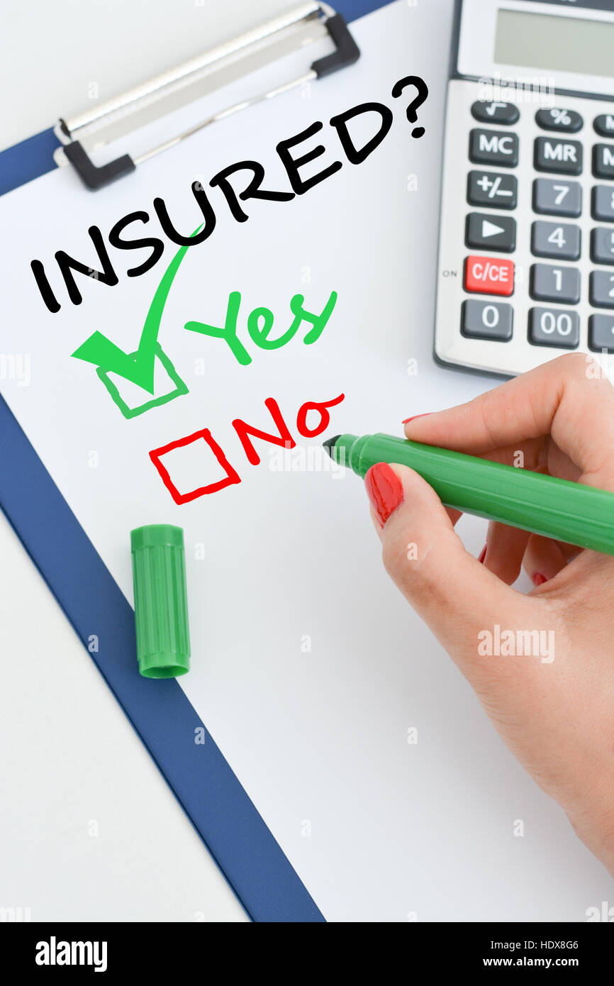 Yes or no question regarding the insurance Stock Photo - Alamy