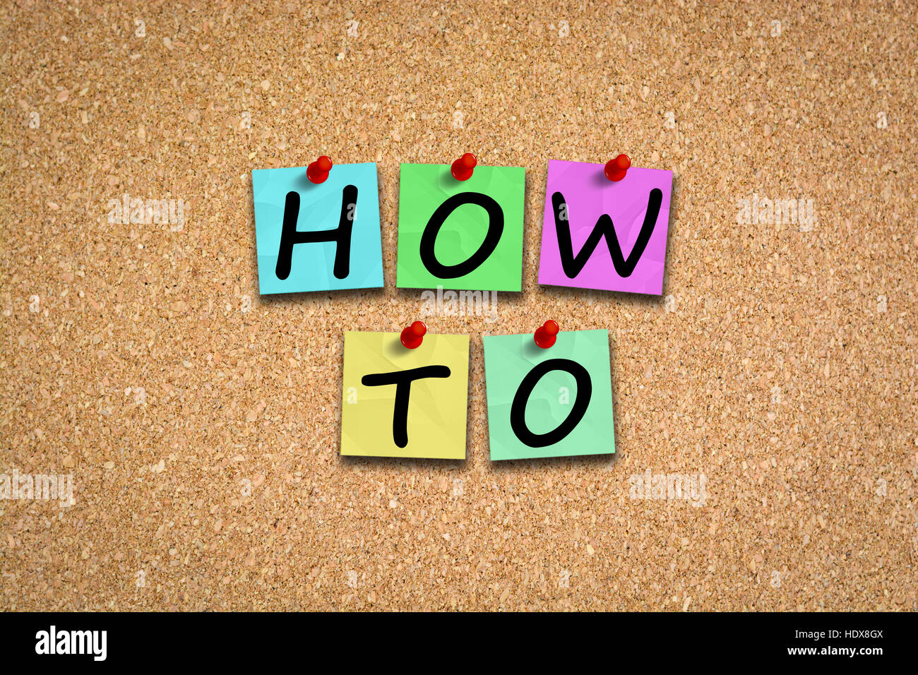 How to phrase with post it on cork Stock Photo - Alamy