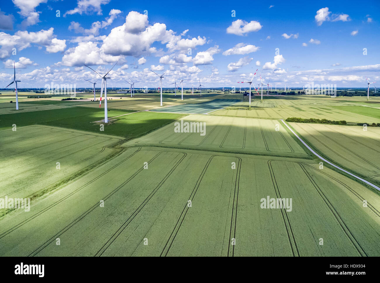 Wind turbine blue sky hdr hi-res stock photography and images - Alamy