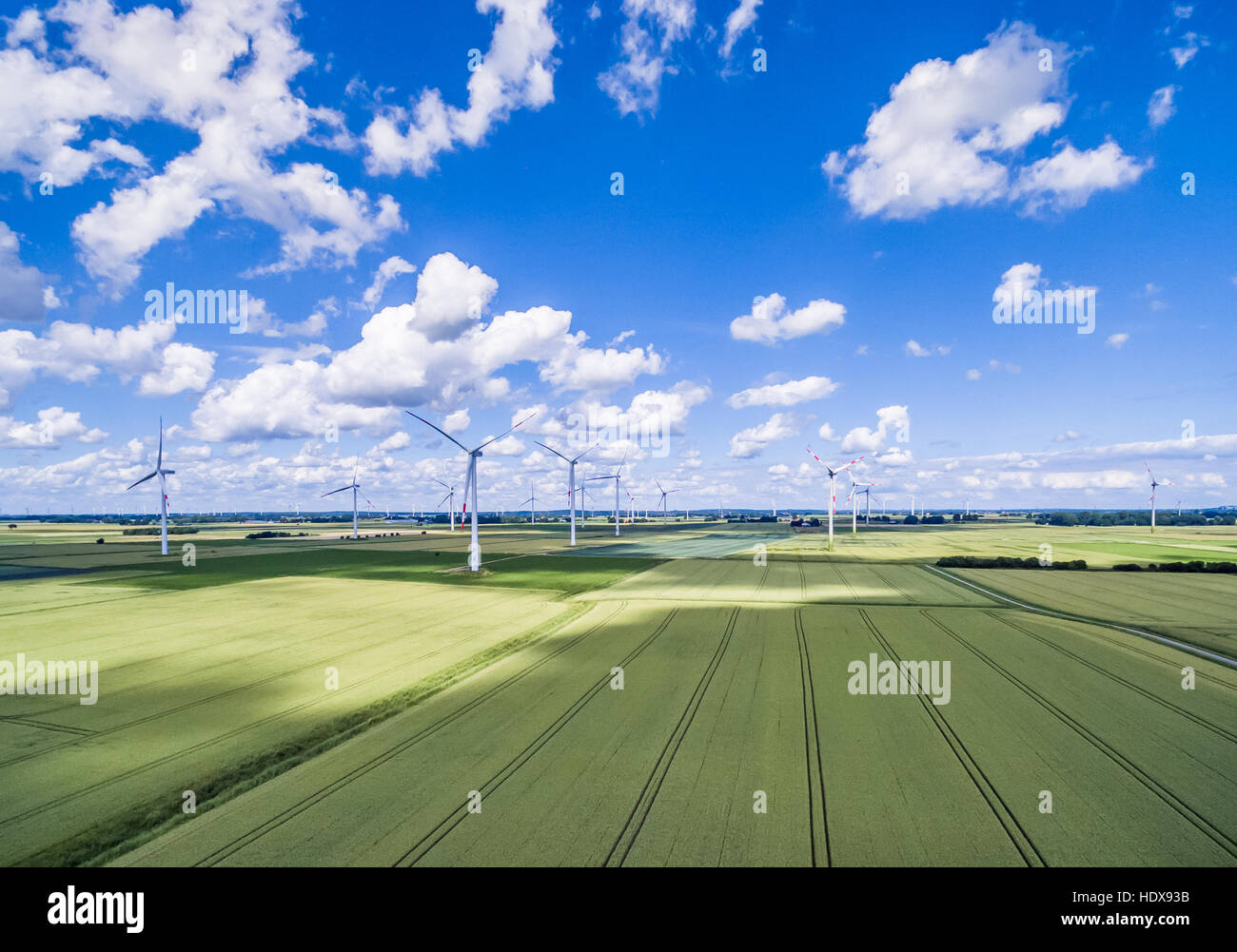 Wind Farm HDR Aerial View Stock Photo - Alamy