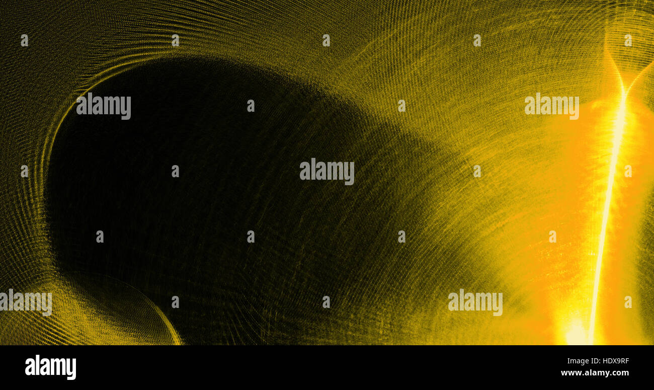 Abstract Design In Yellow Lines Curves Particles On Dark Background ...