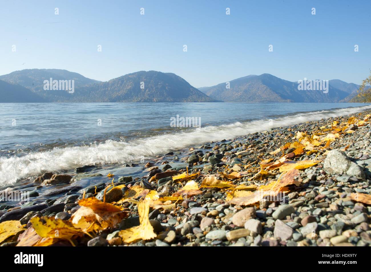 Bled lake pebble beach Stock Photo - Alamy