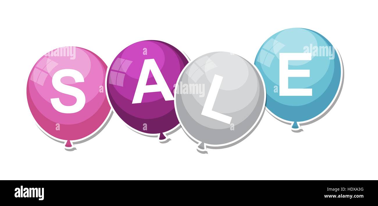 Sale Balloon Concept of Discount. Vector Illustration Stock Vector ...