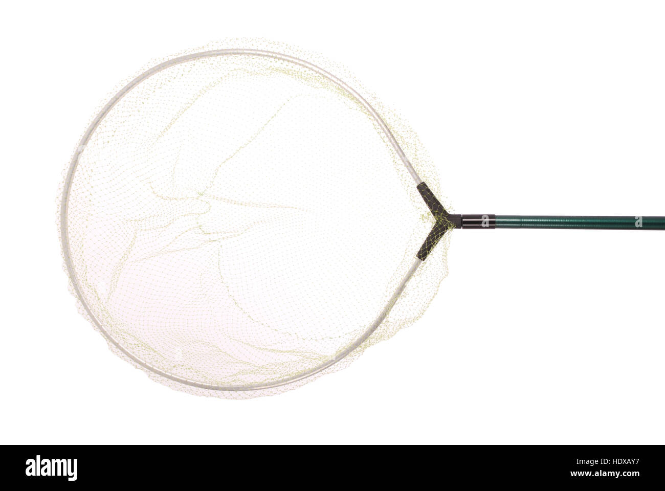 One green landing net isolated on white background Stock Photo - Alamy