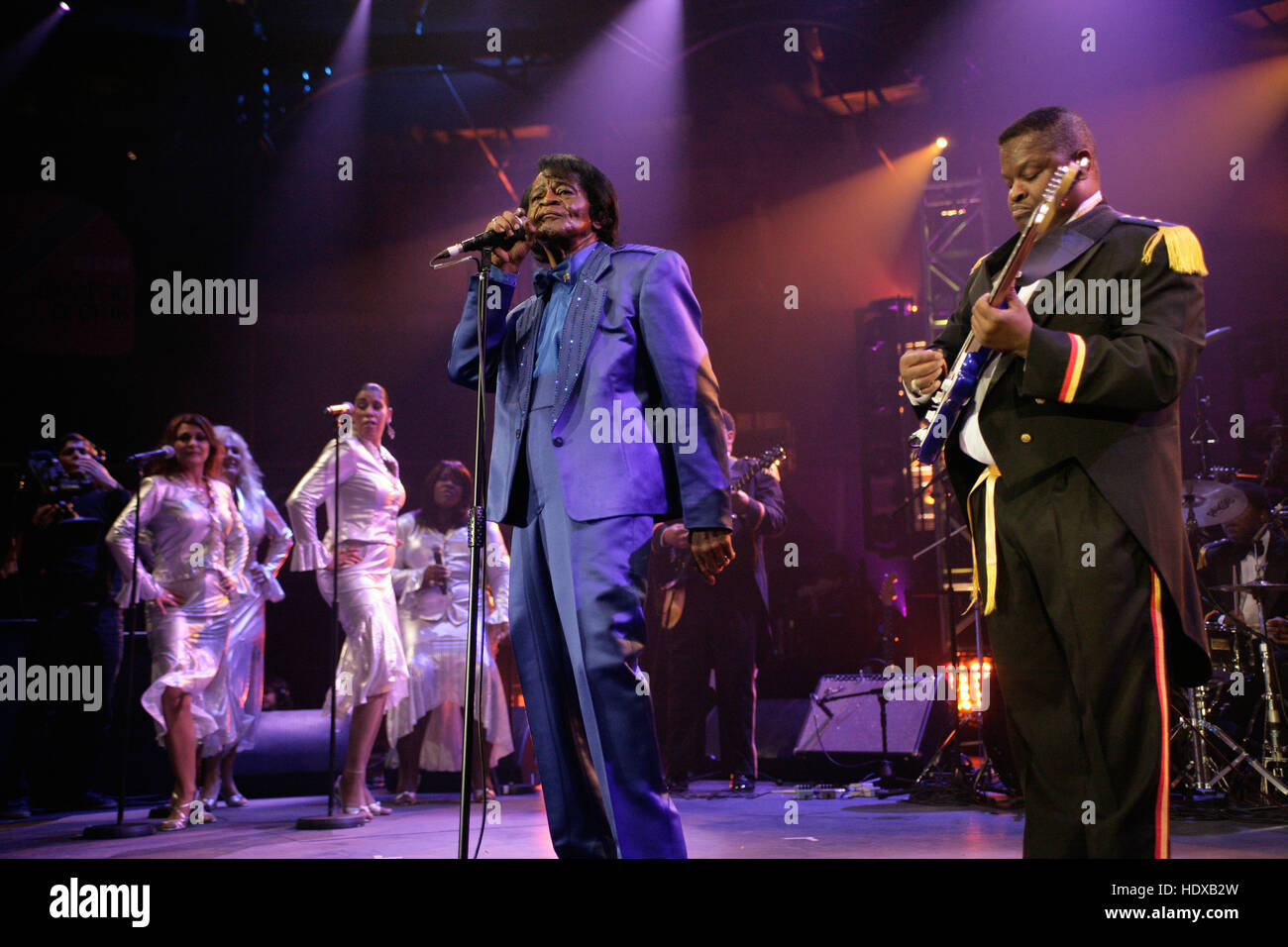 James Brown, the godfather of soul, performs on stage at the Roundhouse ...