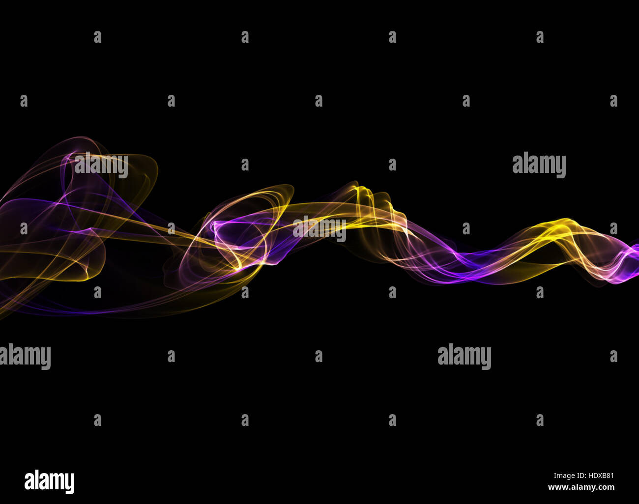 abstract colorful wavy smoke flame over black background Stock Photo ...