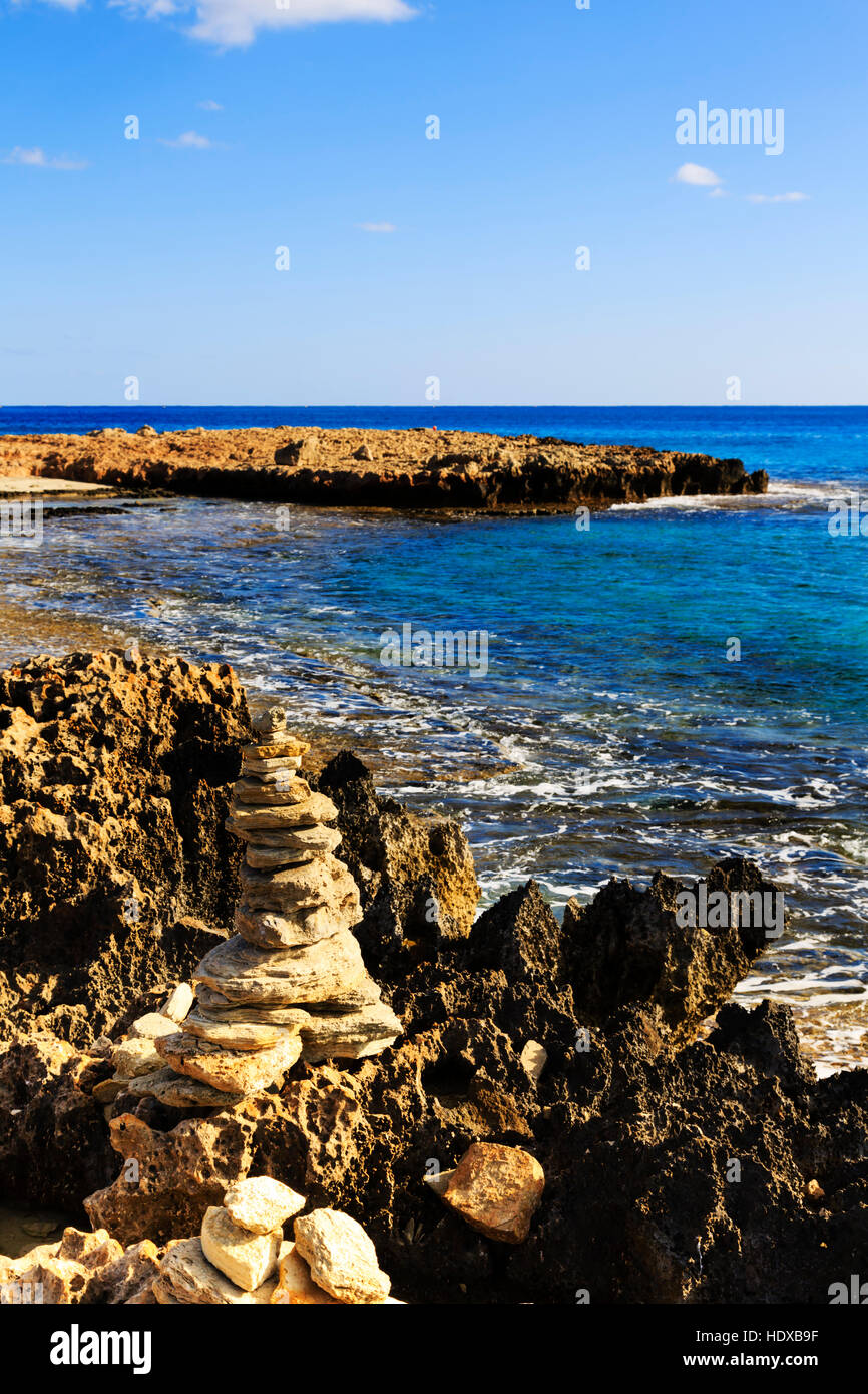 rock tower on the beach, Cyprus Stock Photo - Alamy