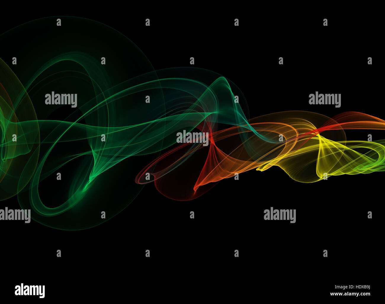 abstract colorful wavy smoke flame over black background Stock Photo ...