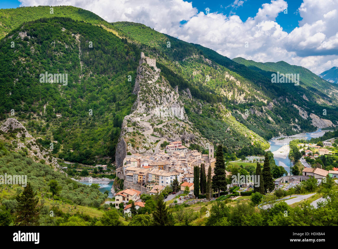 Entrevaux and surroundings Southern France Stock Photo - Alamy