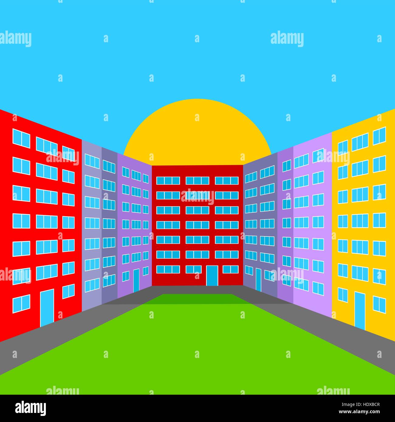 Cityscape in the morning Stock Vector Images - Alamy