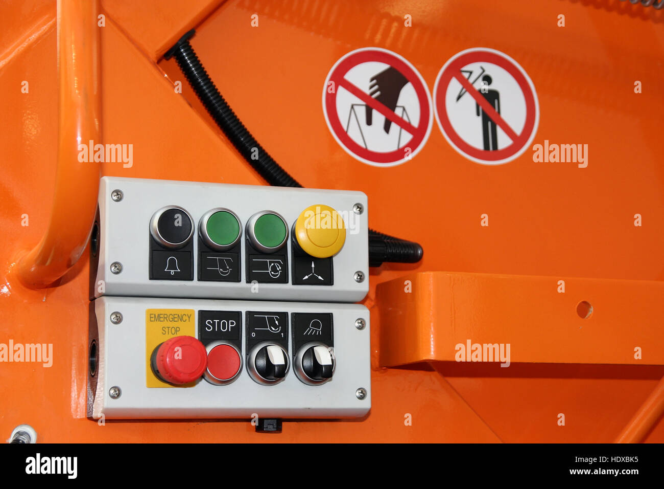 Garbage truck control panel. Recycling truck. Waste disposal truck ...