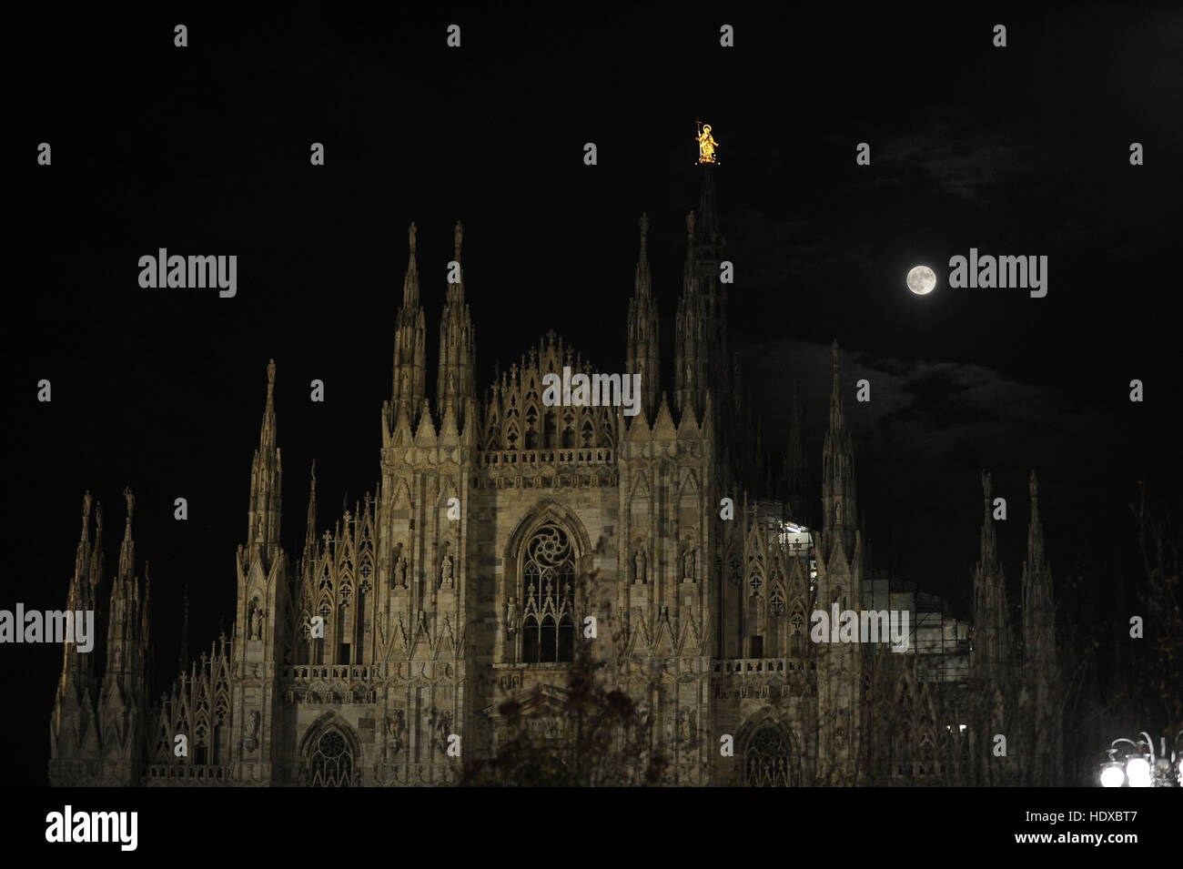 The Supermoon at the Piazza del Duomo in Milan Featuring: Supermoon ...