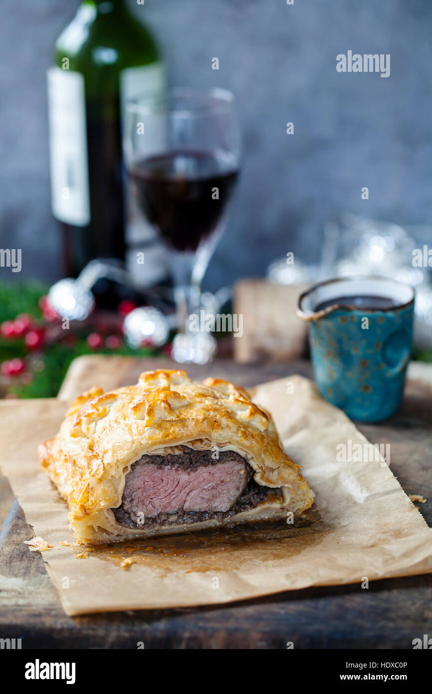 Traditional beef wellington Stock Photo - Alamy