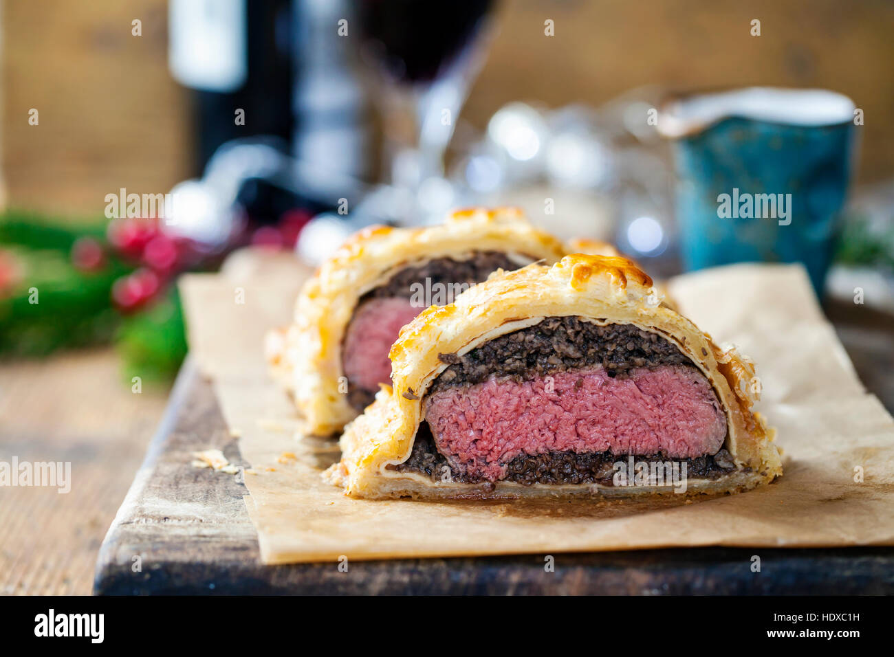 Traditional beef wellington Stock Photo - Alamy