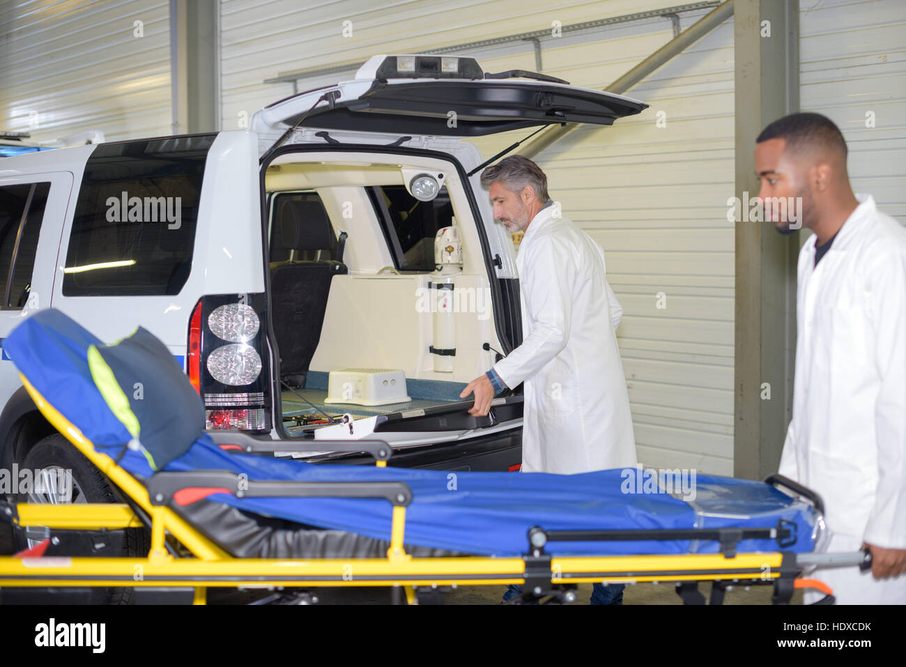 preparing the ambulance Stock Photo - Alamy