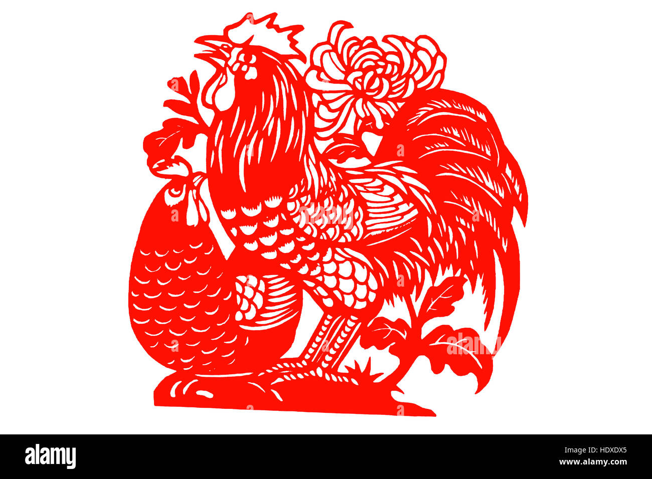 Paper cutting chicken Stock Photo - Alamy