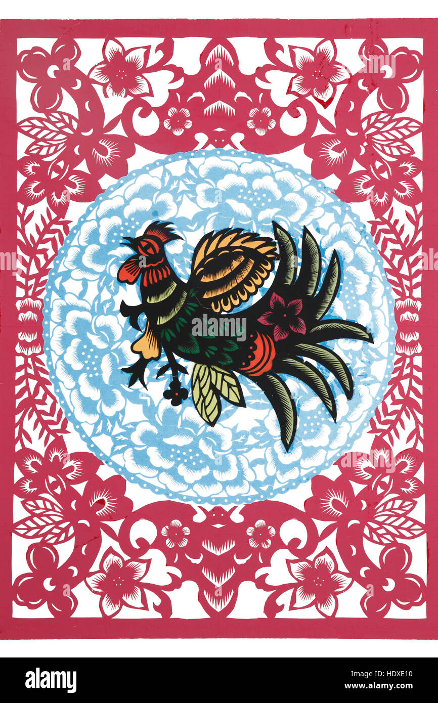 Paper cutting chicken Stock Photo - Alamy