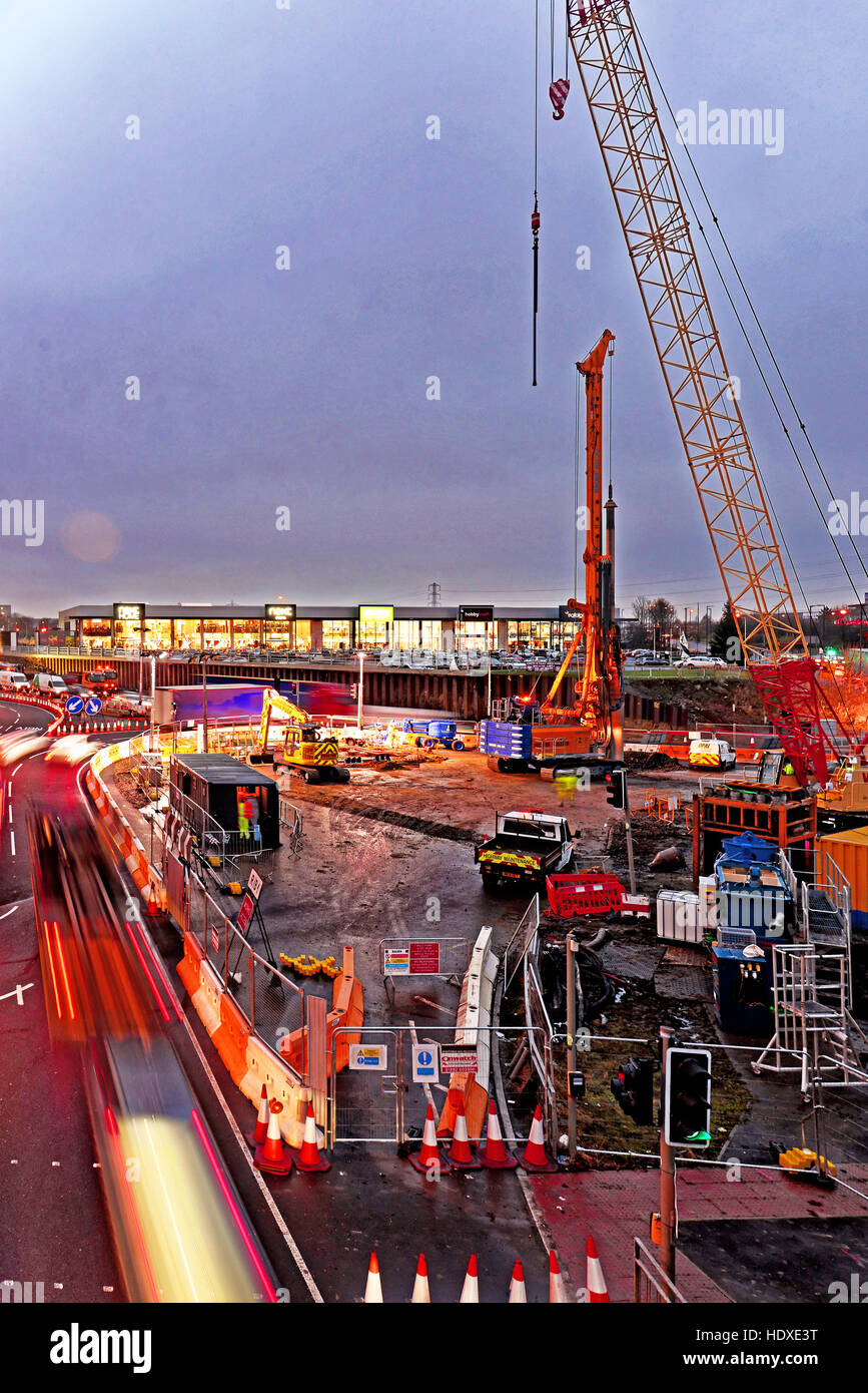 Silverlink A19 roundabout road works Owen Pugh Stock Photo - Alamy
