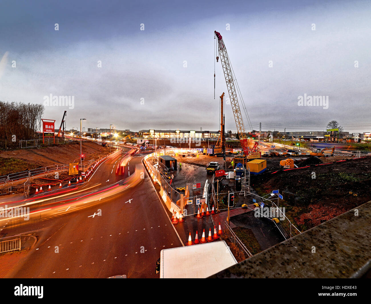 Silverlink A19 roundabout road works Owen Pugh Stock Photo - Alamy