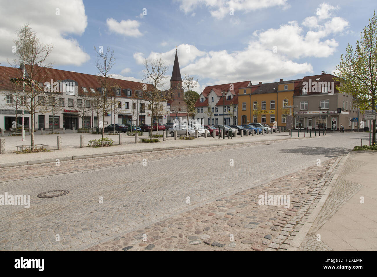 market square of woldegk, mecklenburgische seenplatte district ...
