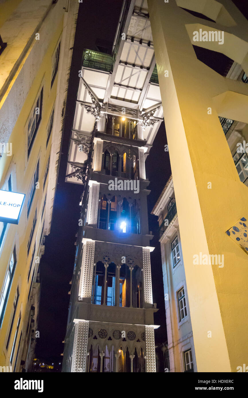 Gothic revival style Elevador de Santa Justa, lift by Raoul Mesnier du ...
