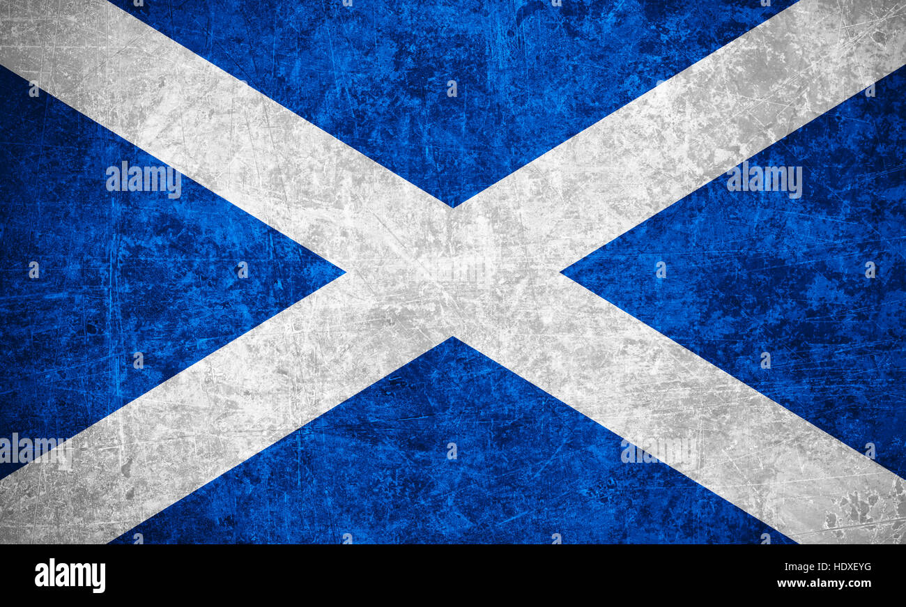 flag of Scotland or Scottish banner on scratched vintage texture Stock ...