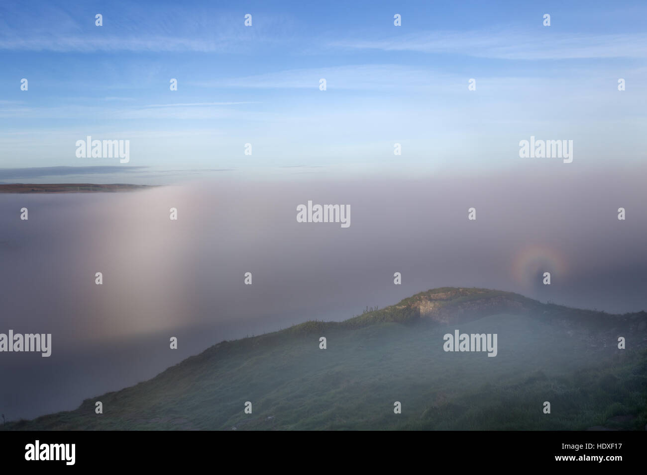 A partial fog bow, and a ghostly Brocken spectre and Glory beside the ...