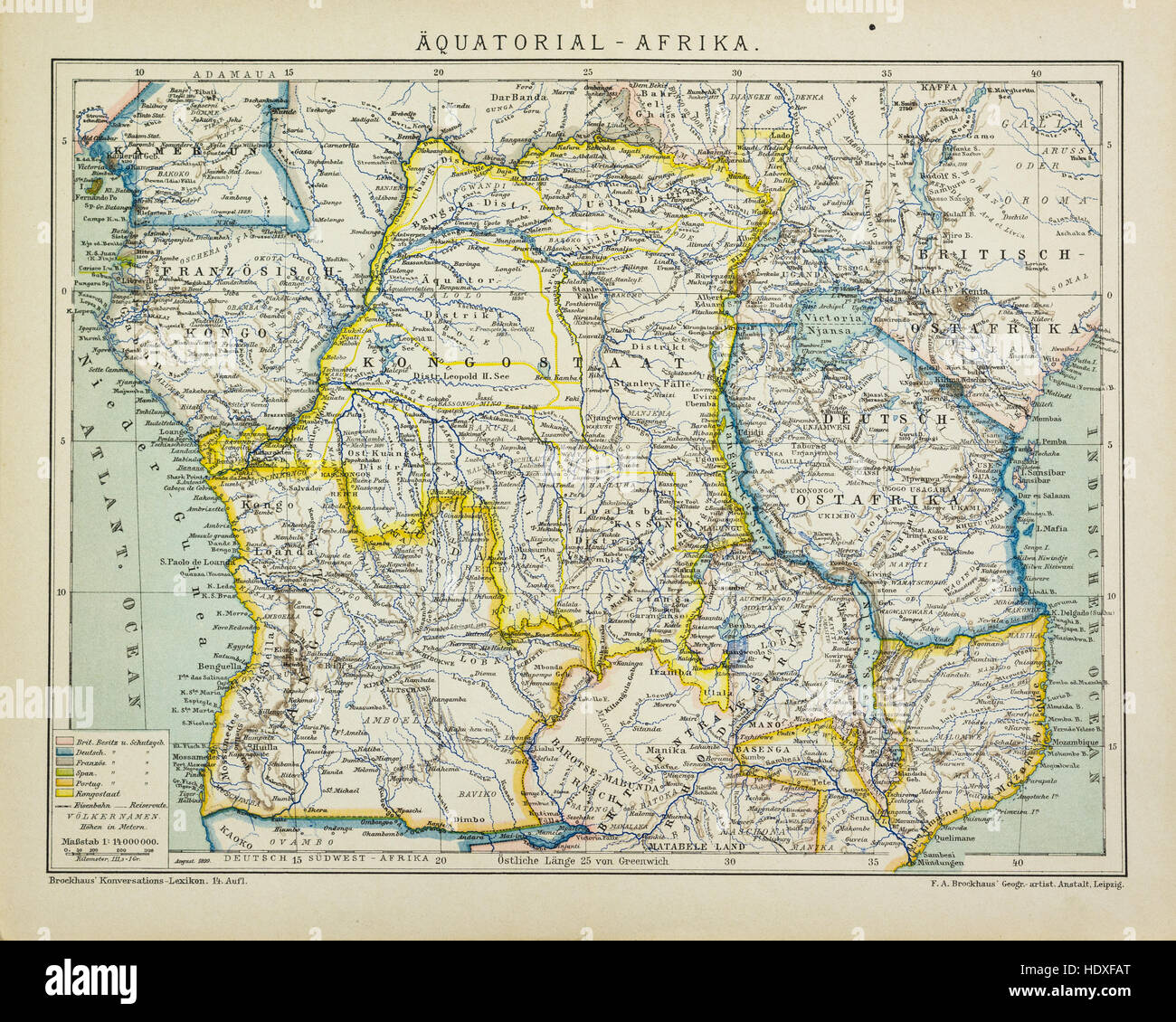 Very old map of Equatorial Africa Stock Photo - Alamy