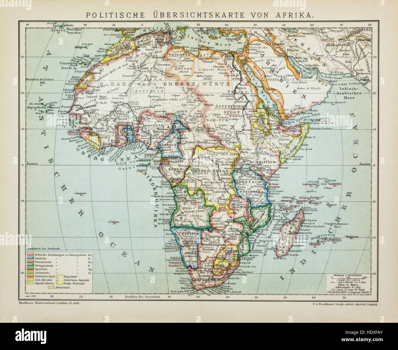Old map of Africa's countries Stock Photo - Alamy