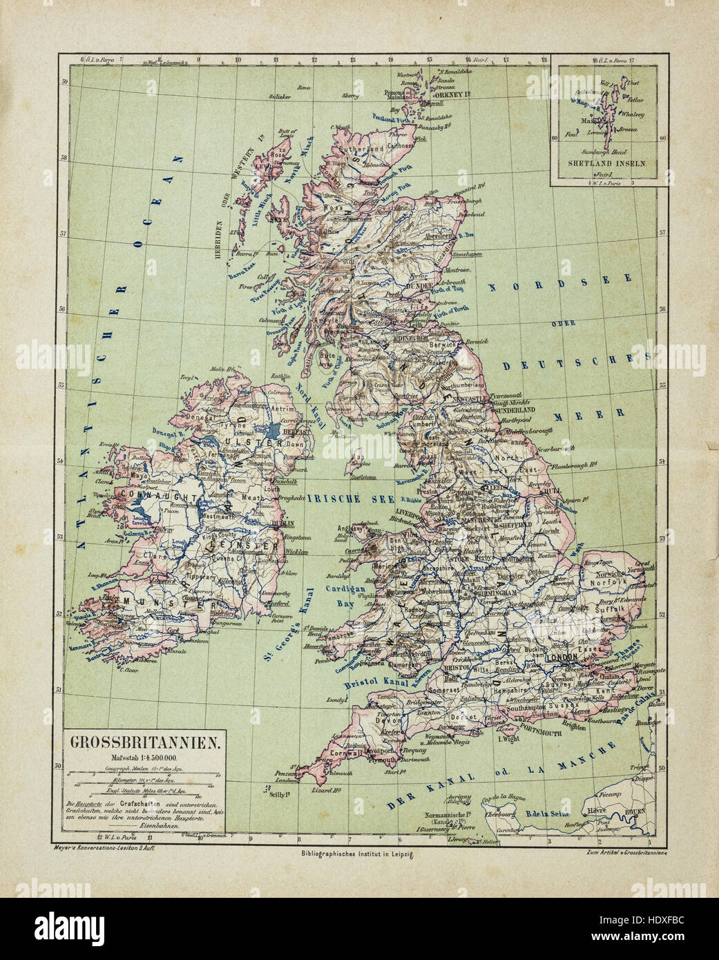 Detailed map of britain hi-res stock photography and images - Alamy