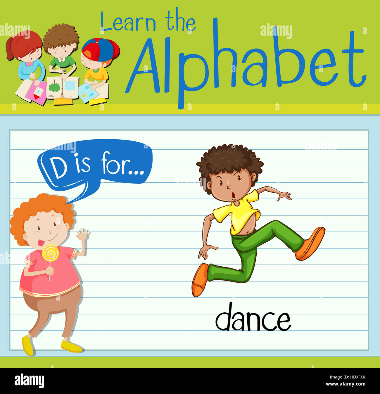 Flashcard letter D is for dance illustration Stock Photo - Alamy