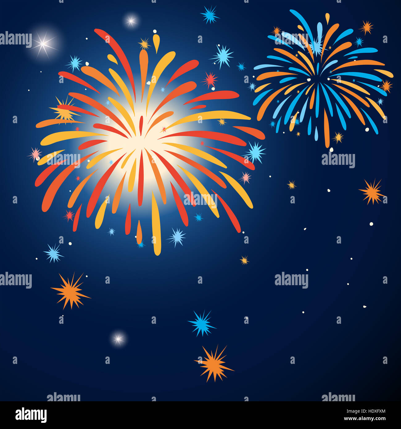 Background design with colorful fireworks illustration Stock Photo - Alamy
