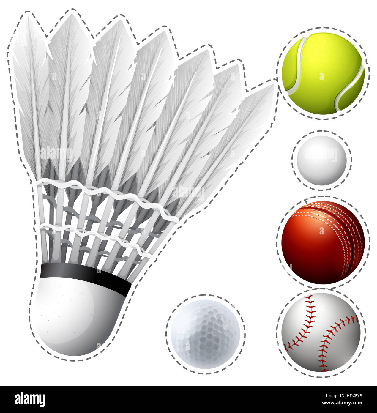 Different types of balls illustration Stock Photo - Alamy