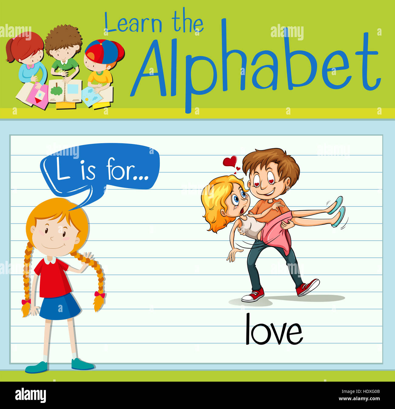 Flashcard letter L is for love illustration Stock Photo - Alamy