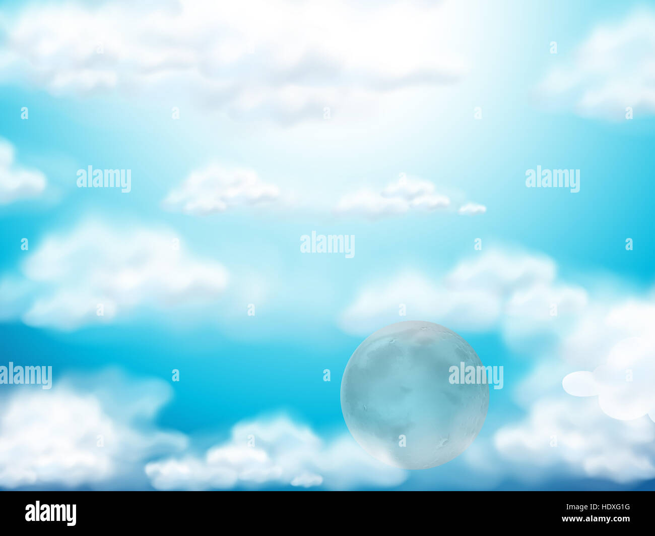 Background template with blue sky illustration Stock Photo - Alamy