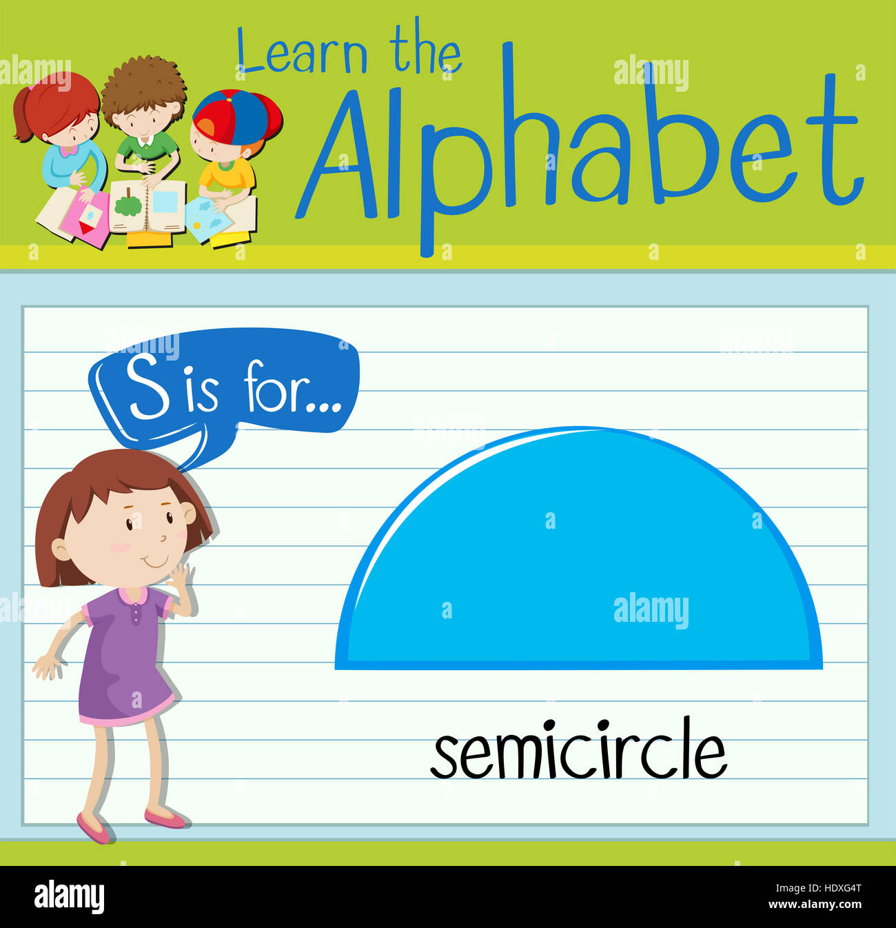Flashcard letter S is for semicircle illustration Stock Photo - Alamy