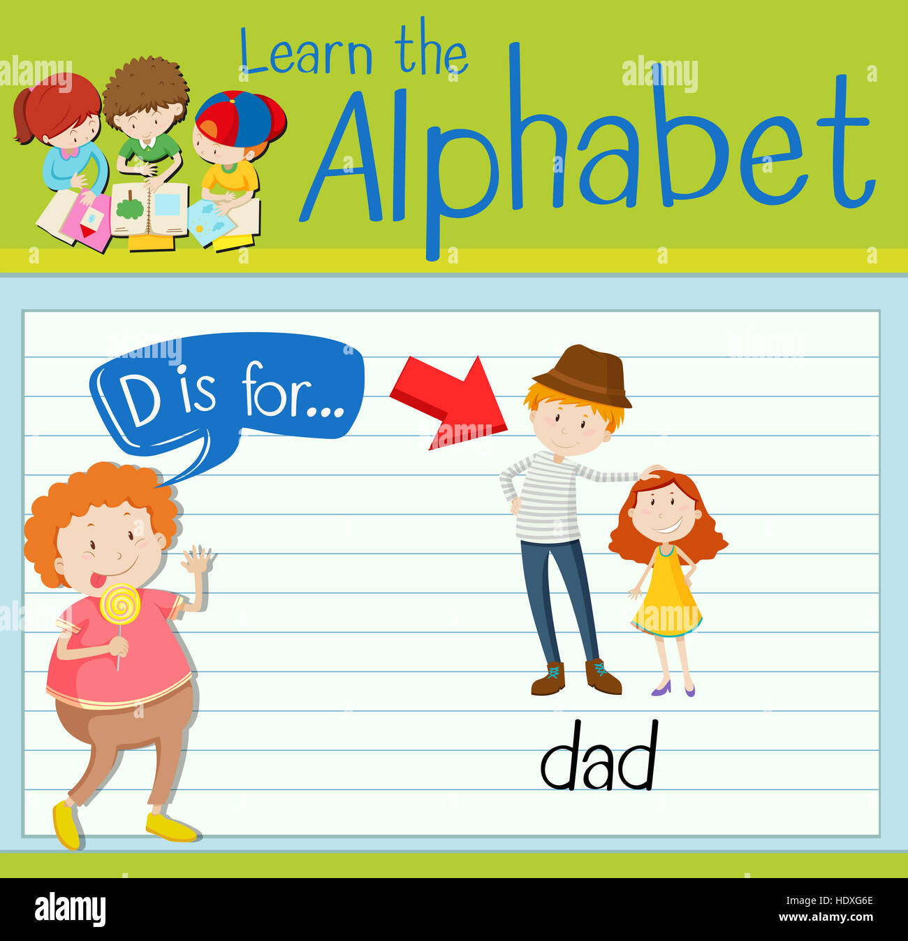 Flashcard letter D is for dad illustration Stock Photo - Alamy