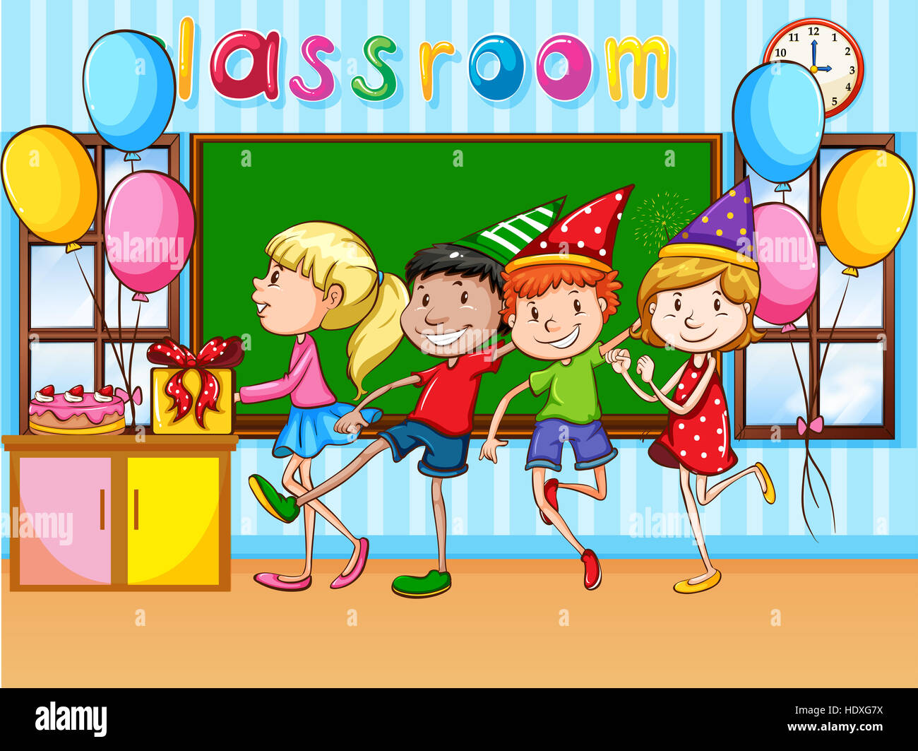 Balloons in classroom hi-res stock photography and images - Alamy