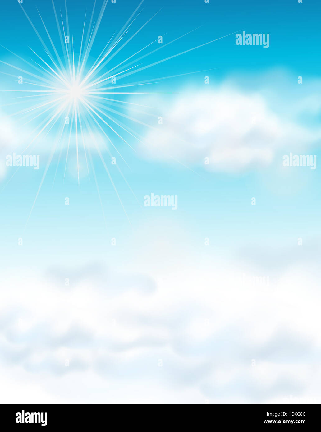 Backgroud design with bright blue sky illustration Stock Photo - Alamy