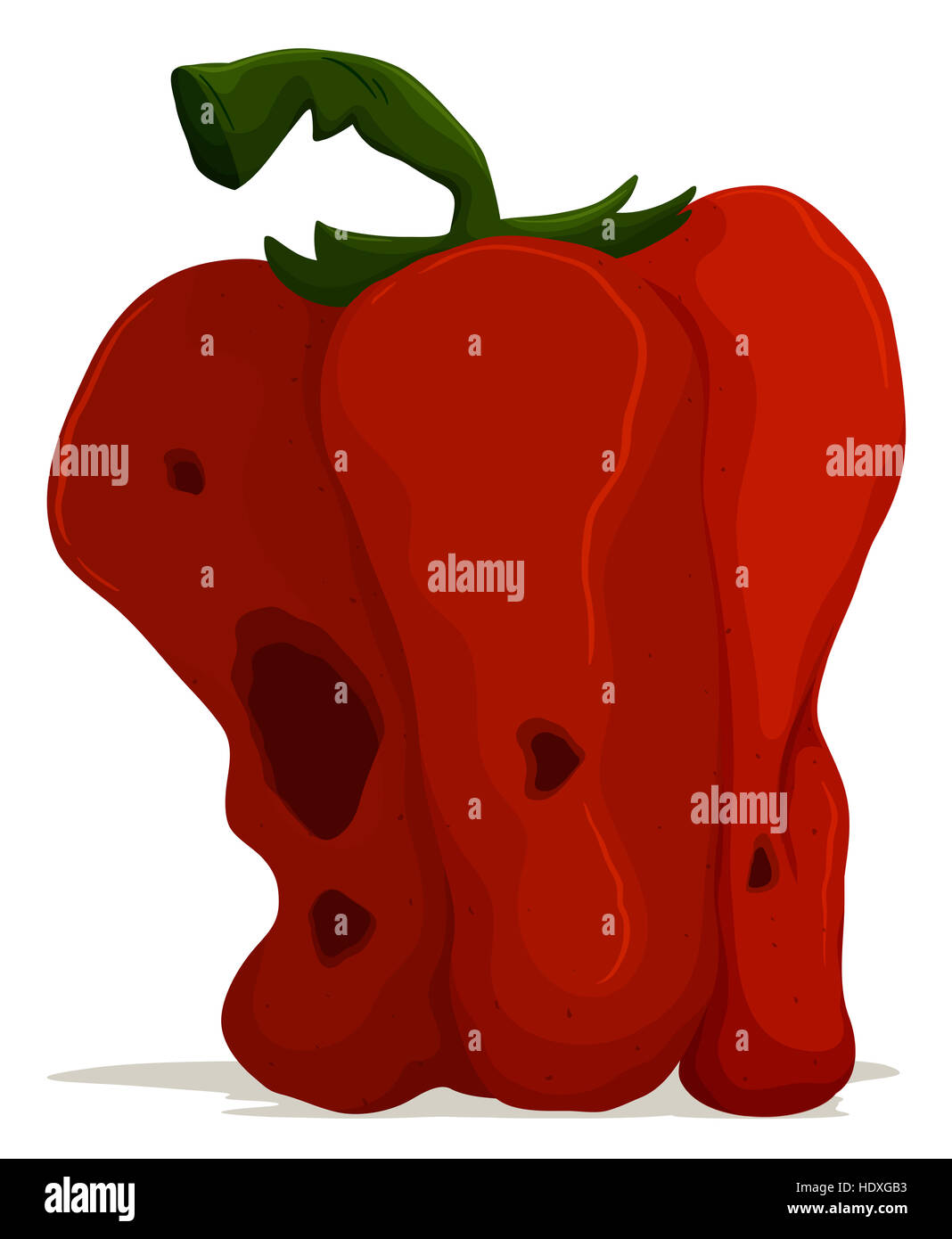Rotten bell pepper on white background illustration Stock Photo - Alamy