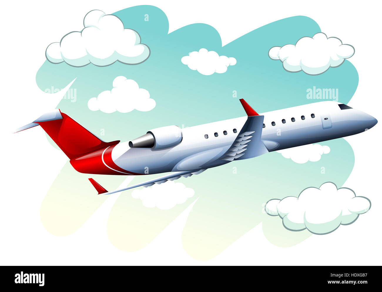 Airplane flying in the sky at daytime illustration Stock Photo - Alamy