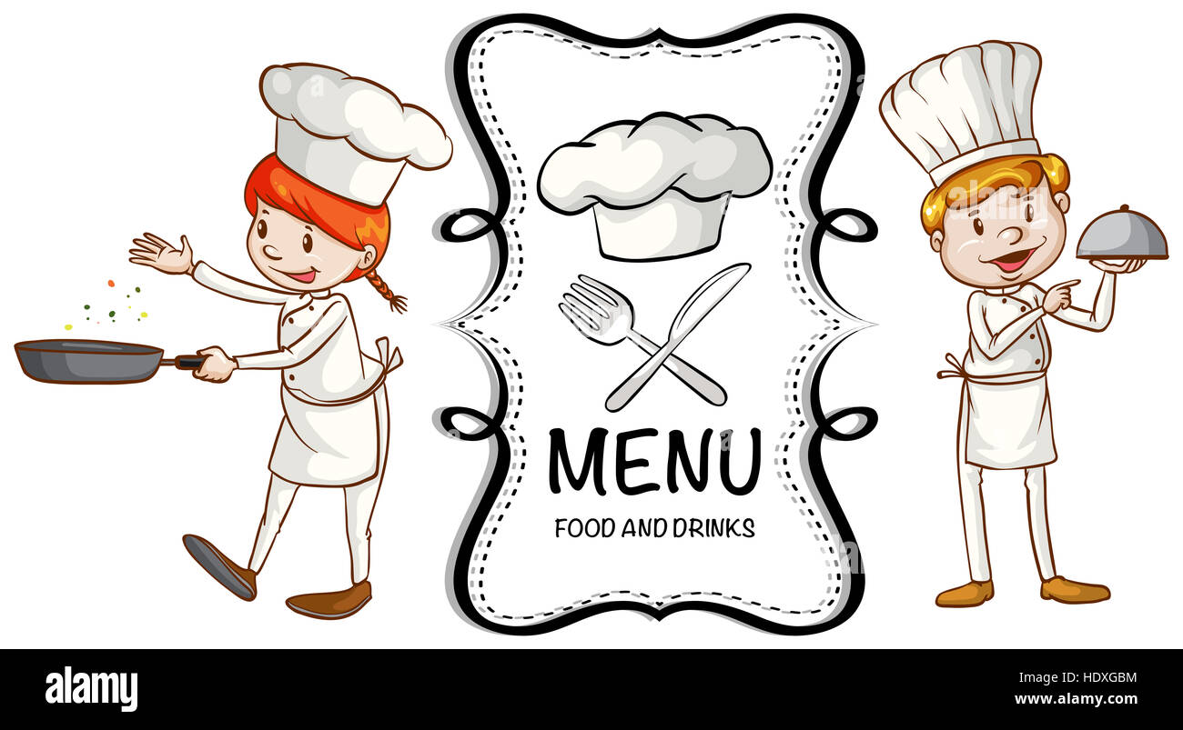 Chef With Menu Clip Art