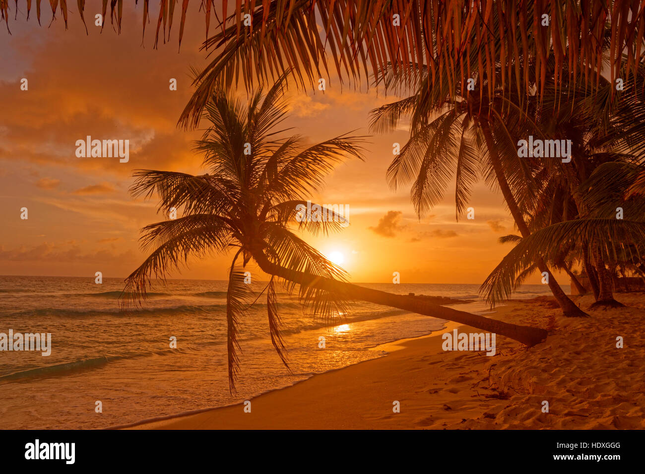 Sunset at Dover Beach, St. Lawrence Gap, South Coast, Barbados ...