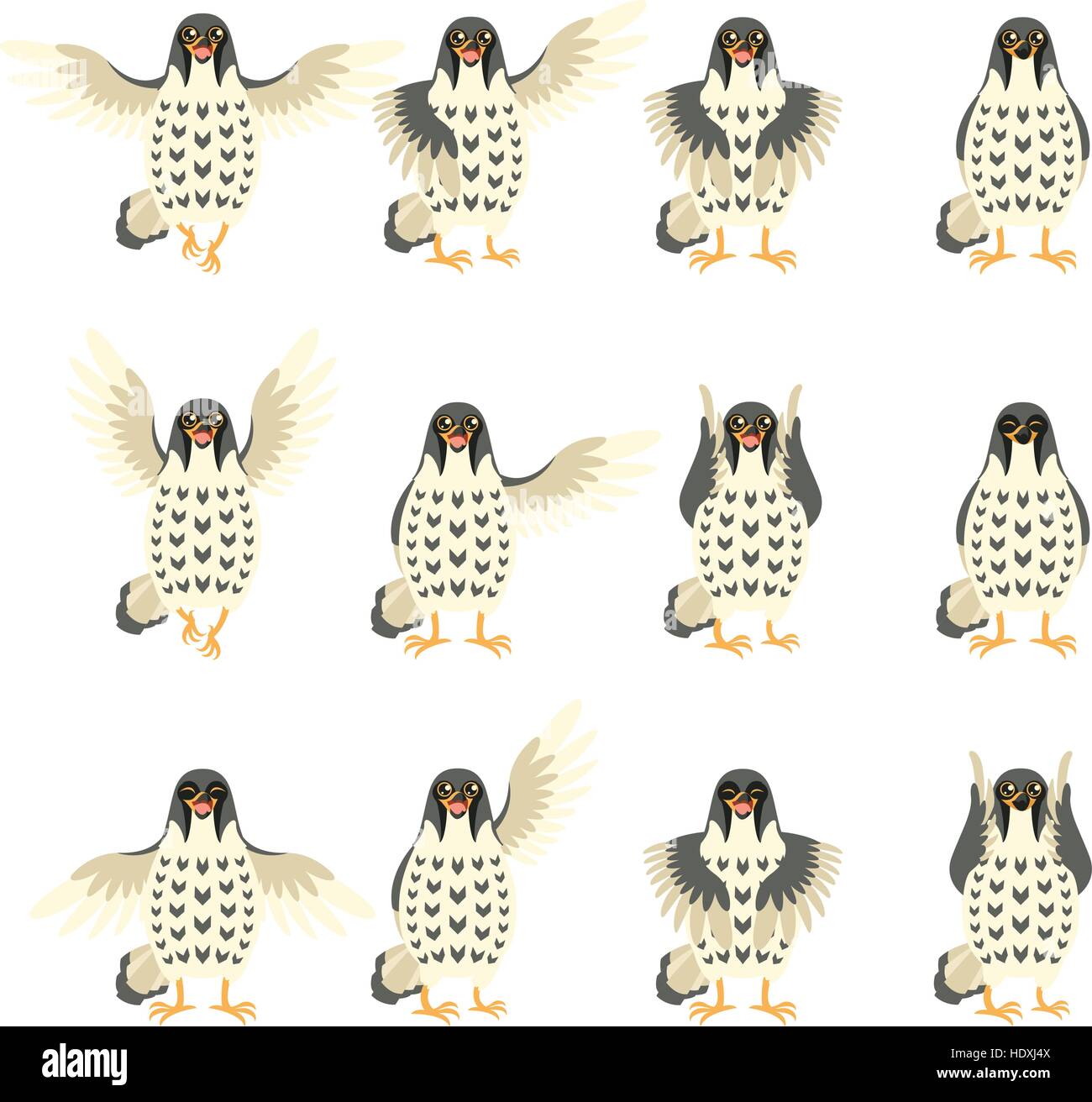 Vector image of the Set of Falcon Flat icons Stock Vector Image & Art ...