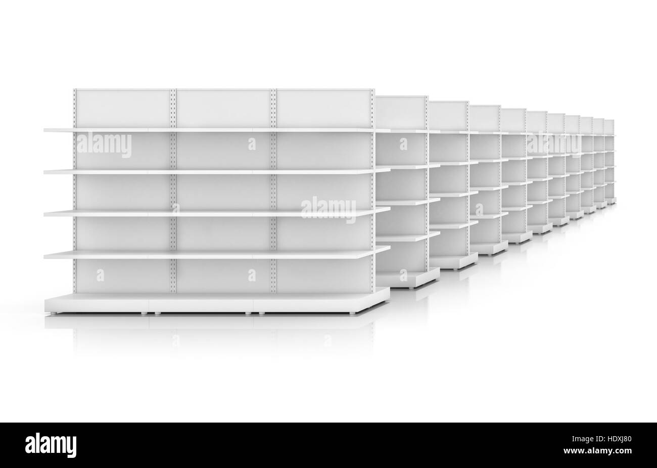 Row of supermarket shelves Stock Photo - Alamy